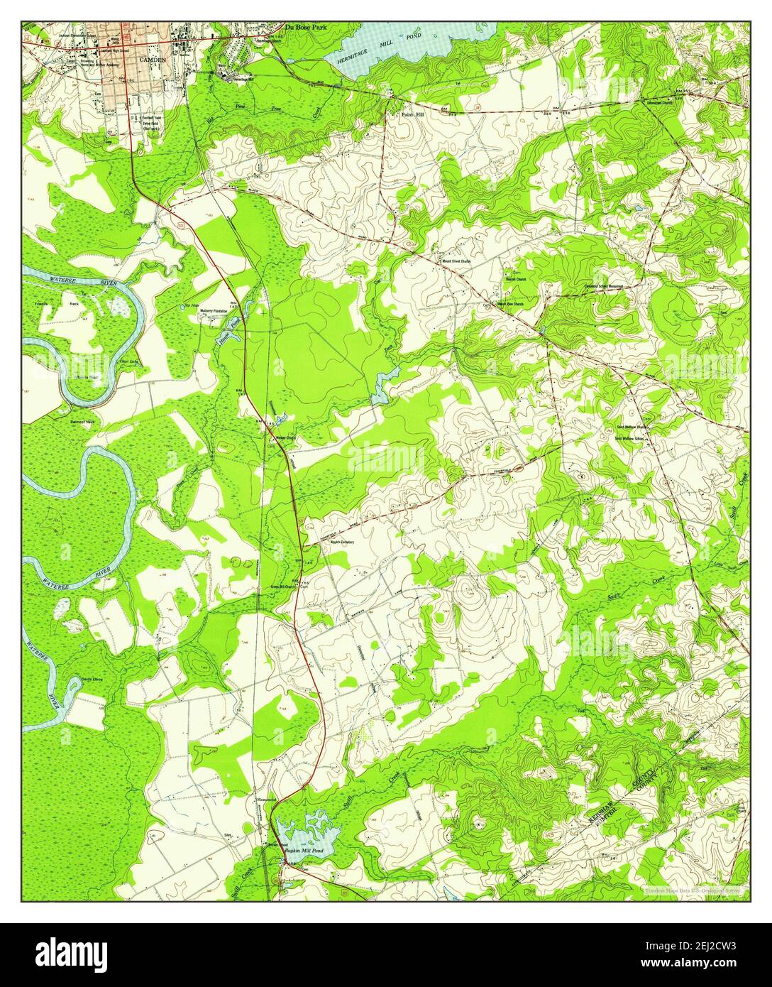 Camden South, South Carolina, map 1953, 1:24000, United States of ...