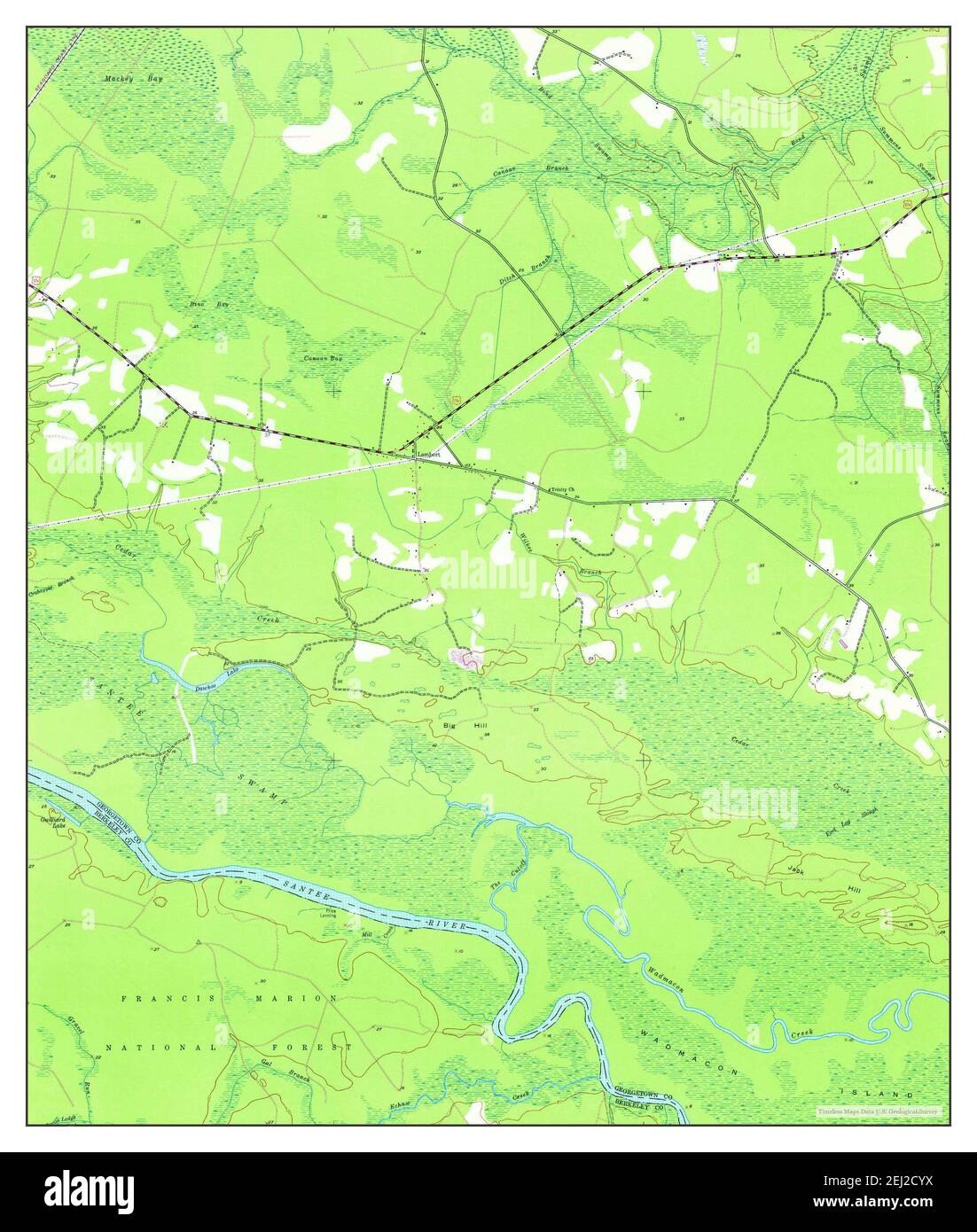 Cedar Creek, South Carolina, map 1942, 1:24000, United States of ...