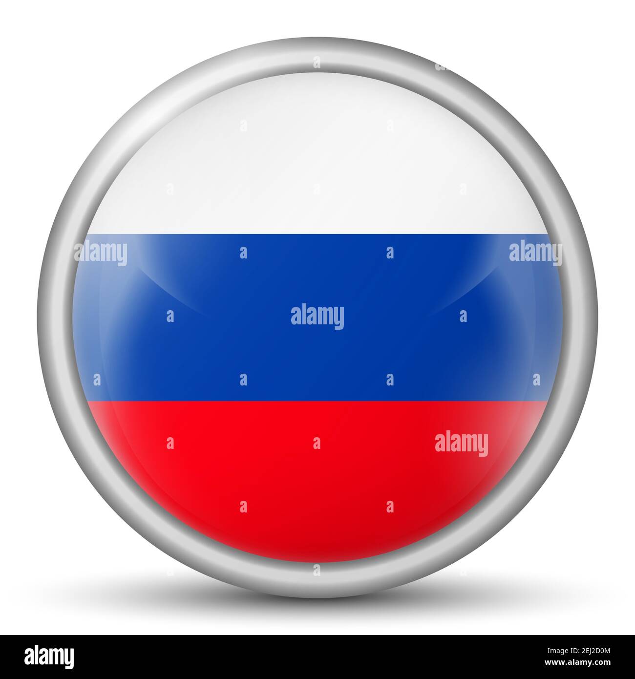 Glass light ball with flag of Russia. Round sphere, template icon ...