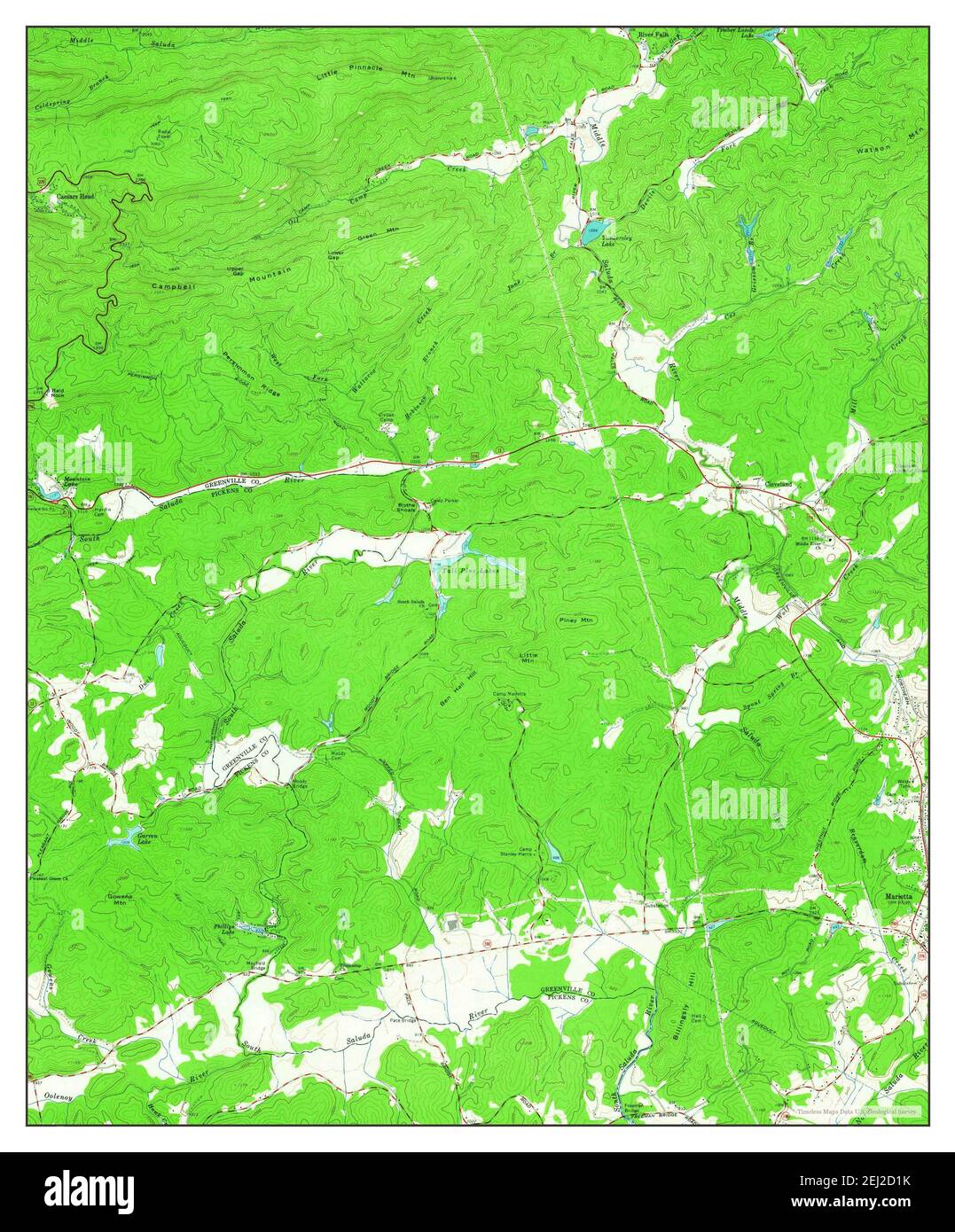 Cleveland, South Carolina, map 1961, 1:24000, United States of America ...
