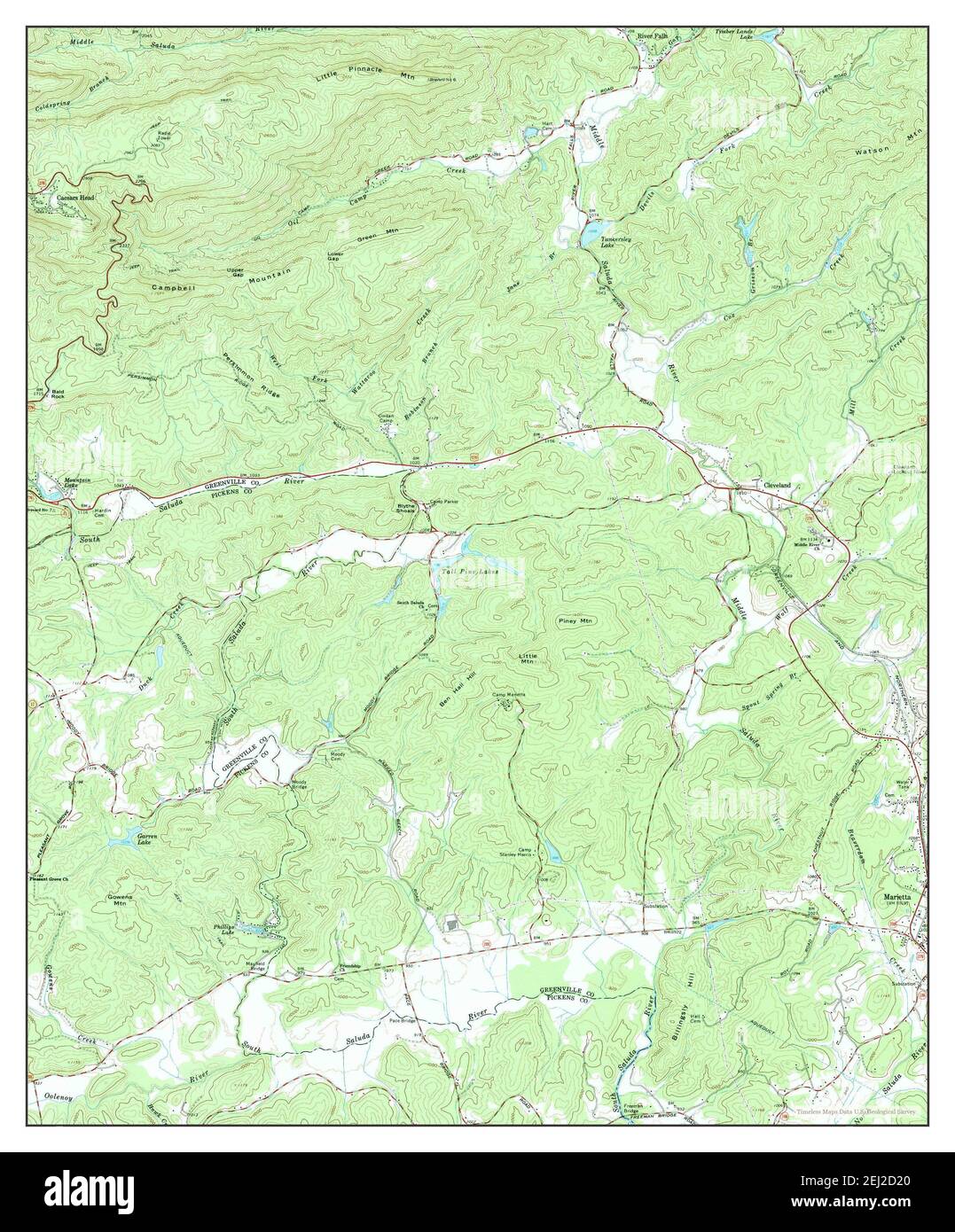 Cleveland, South Carolina, map 1961, 1:24000, United States of America ...