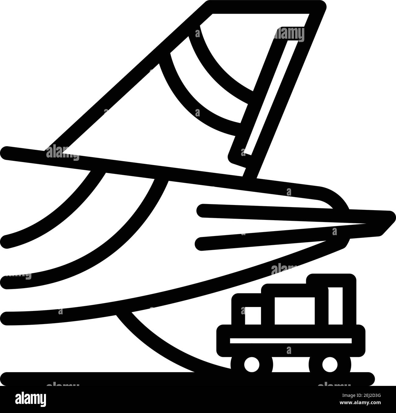 Boarding plane icon. Outline boarding plane vector icon for web design ...