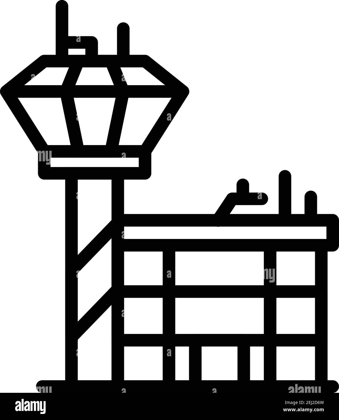 Plane tower control icon. Outline plane tower control vector icon for ...