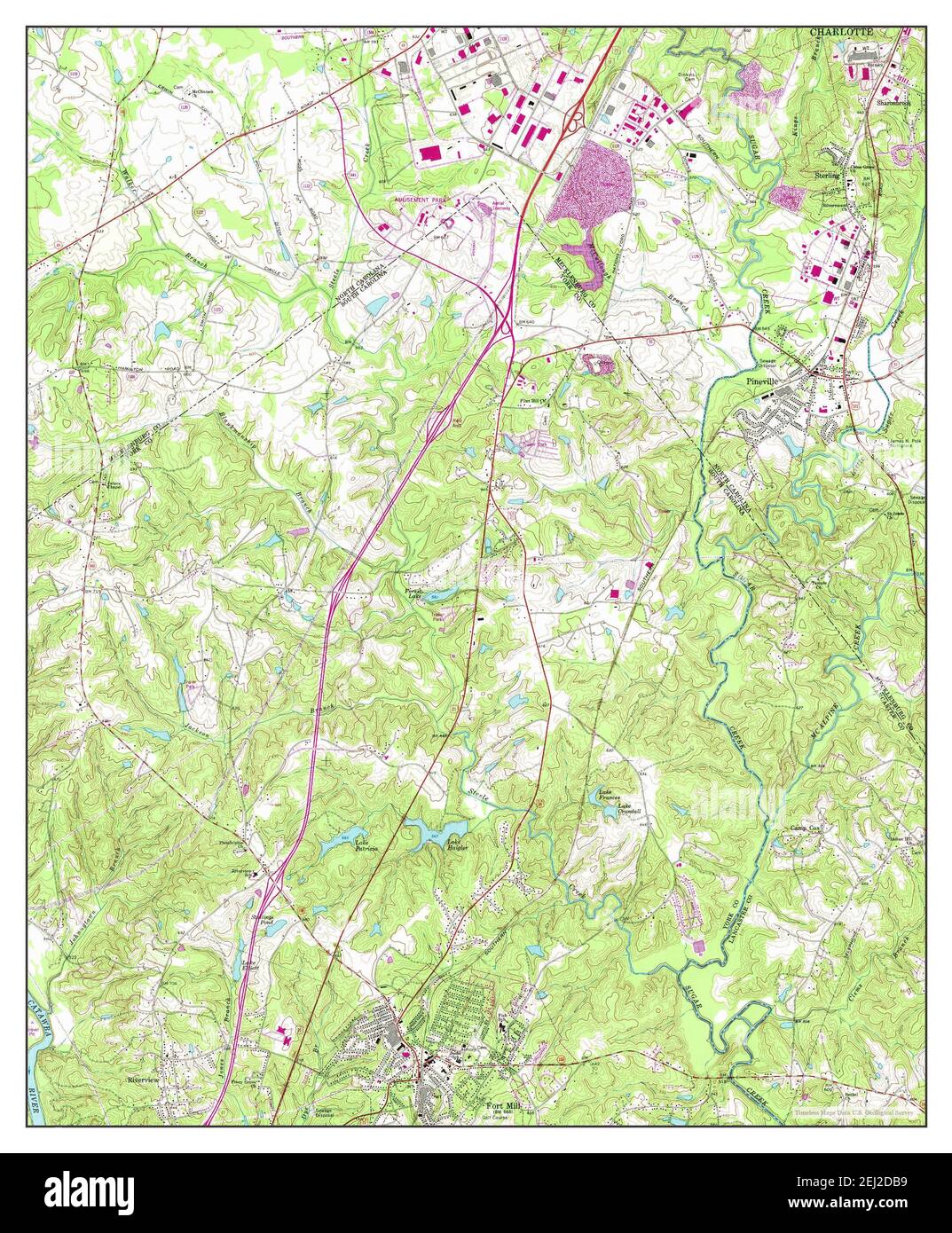 Fort Mill, South Carolina, map 1968, 1:24000, United States of America ...