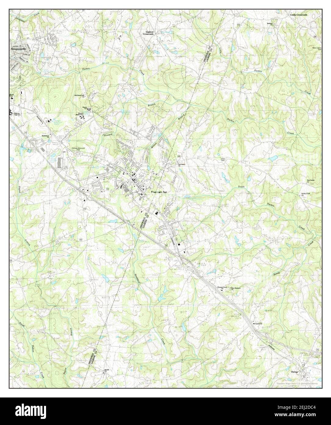 Map of fountain inn Cut Out Stock Images & Pictures - Alamy