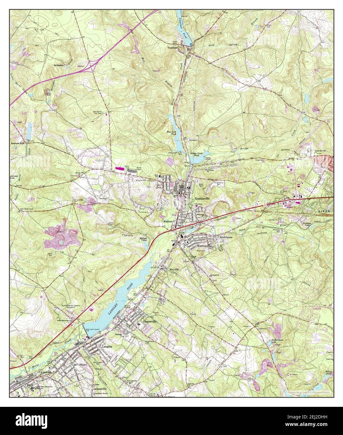 Graniteville, South Carolina, map 1964, 1:24000, United States of ...