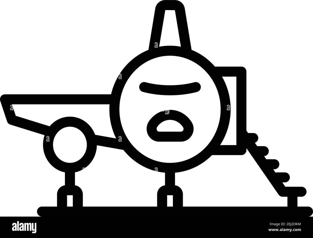 Boarding on plane icon. Outline boarding on plane vector icon for web ...