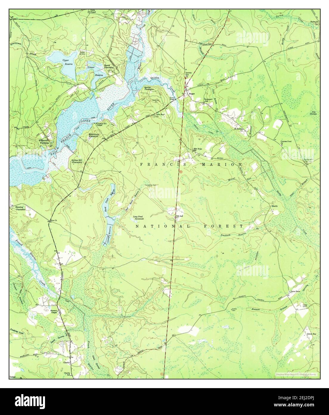 Huger, South Carolina, map 1950, 1:24000, United States of America by ...