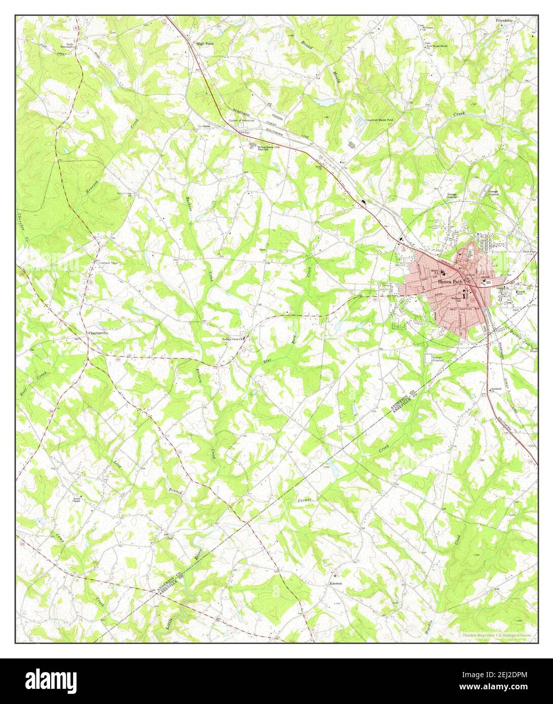 Honea Path, South Carolina, map 1970, 1:24000, United States of America ...