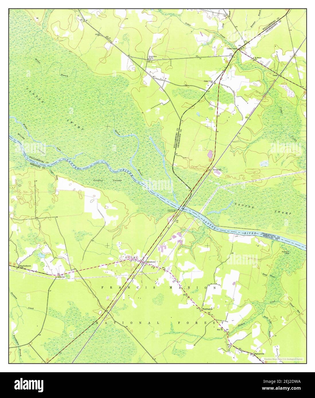 Jamestown, South Carolina, map 1943, 1:24000, United States of America ... Jamestown, South Carolina, map 1943, 1:24000, United States of America ...