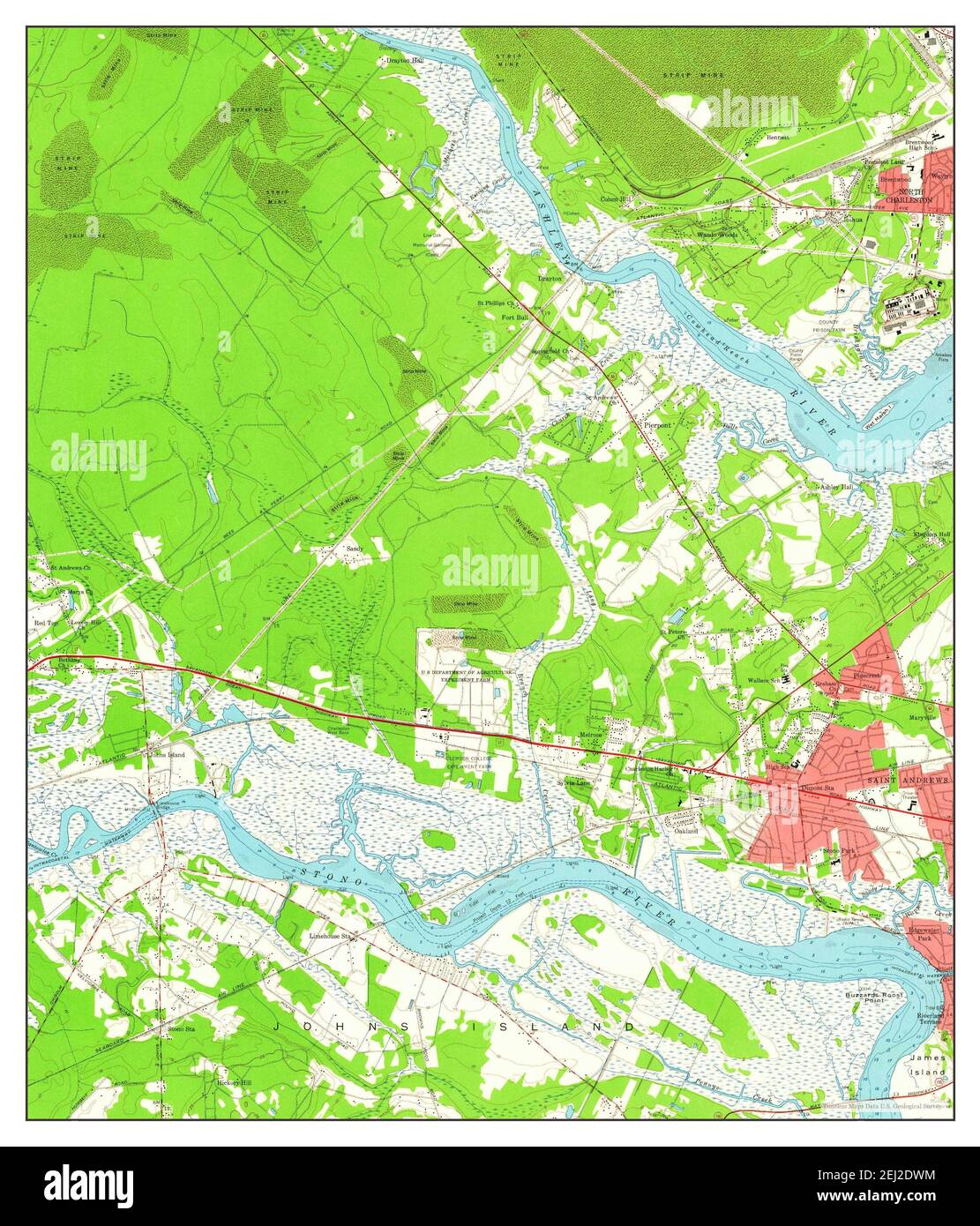 Johns Island, South Carolina, map 1958, 1:24000, United States of ...