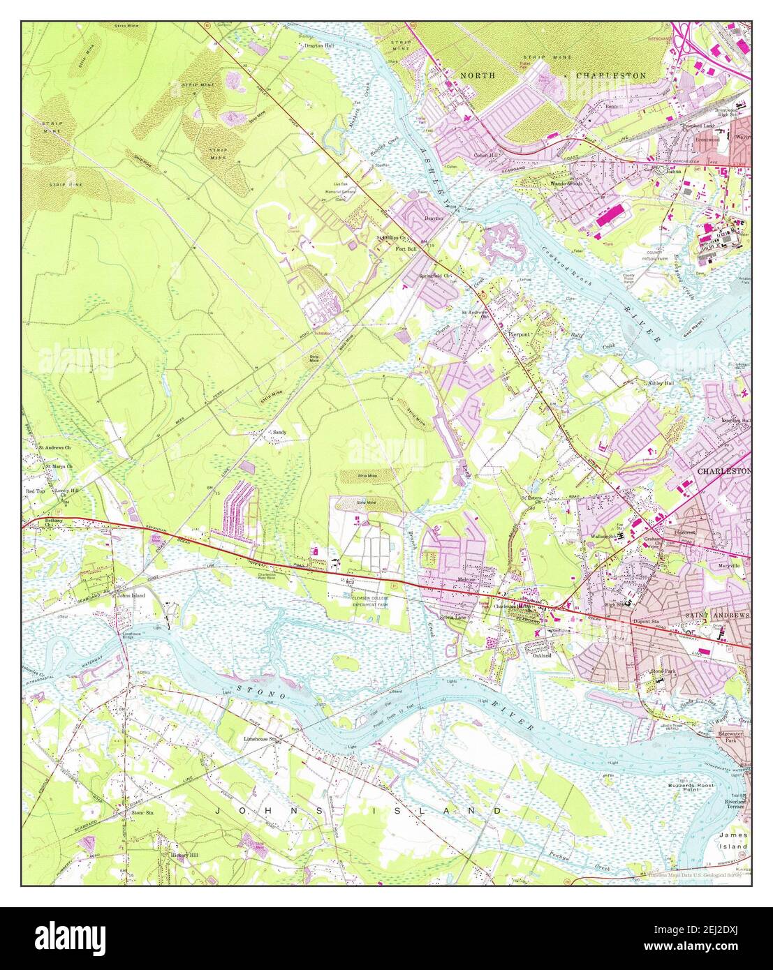 Johns Island, South Carolina, map 1958, 1:24000, United States of ...