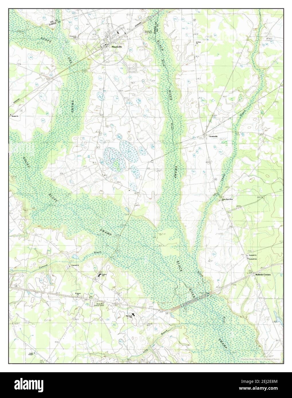 Mayesville, South Carolina, map 1983, 1:24000, United States of America ...