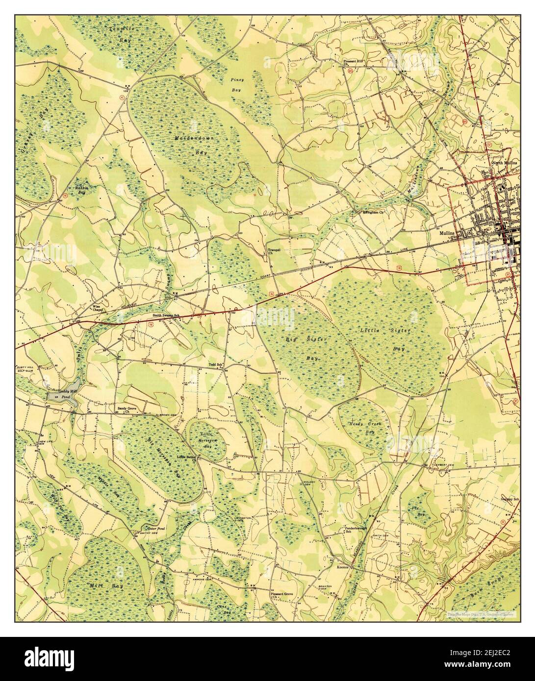 Mullins, South Carolina, map 1947, 1:24000, United States of America by ...