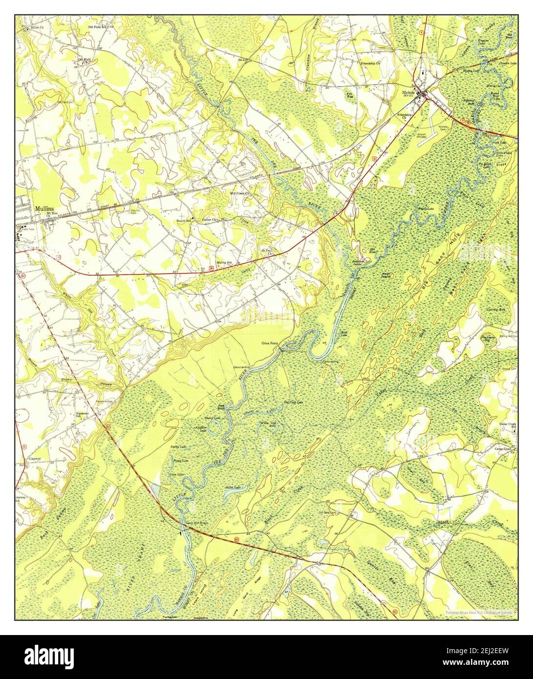 Nichols, South Carolina, map 1950, 1:24000, United States of America by ...