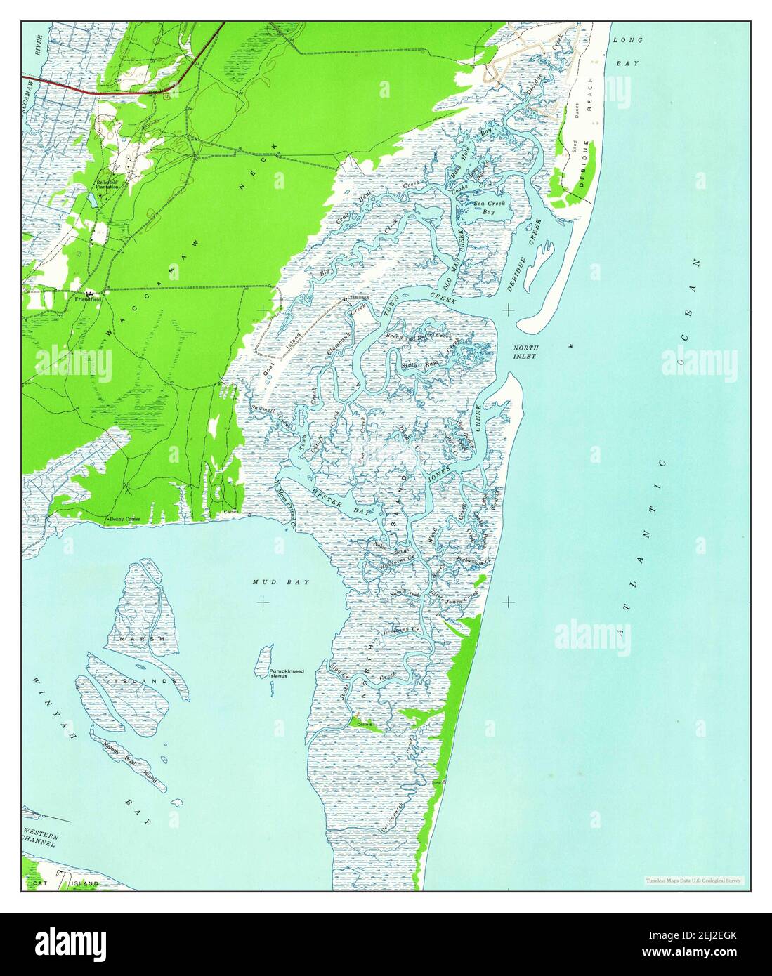 North Island, South Carolina, map 1942, 1:24000, United States of ...