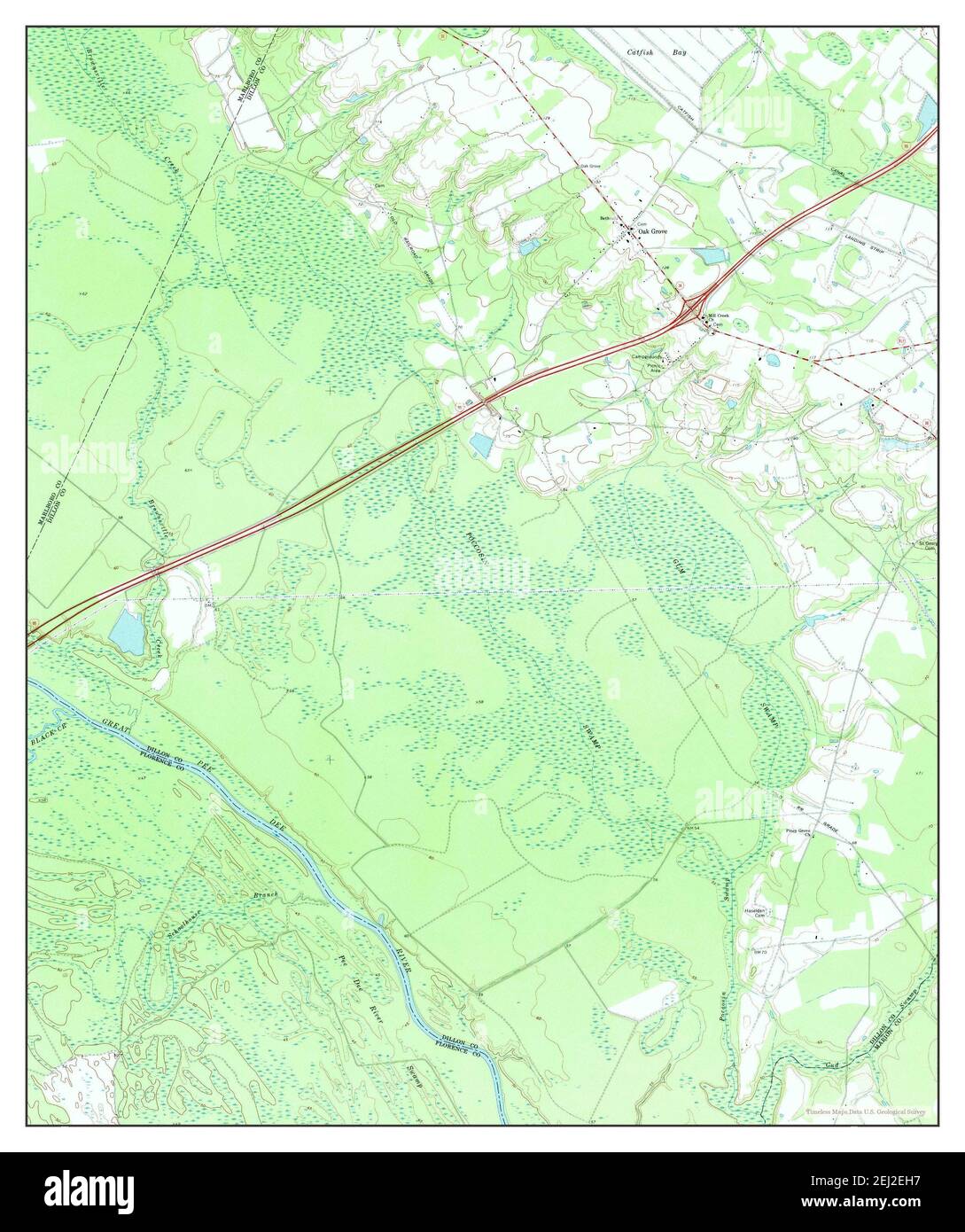 Oak Grove, South Carolina, map 1972, 1:24000, United States of America ...