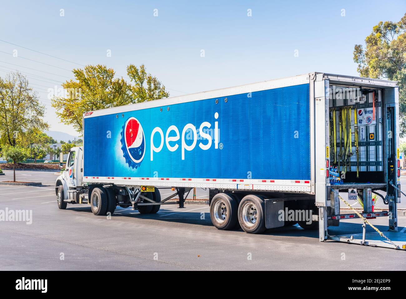 Oct 5, 2020 Sunnyvale / CA / USA - Pepsi truck making deliveries in ...