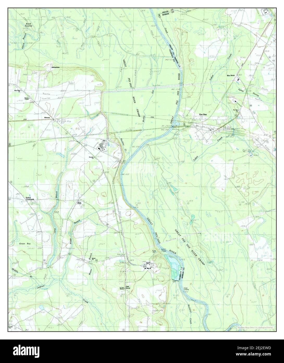 Pee Dee, South Carolina, map 1986, 1:24000, United States of America by ...