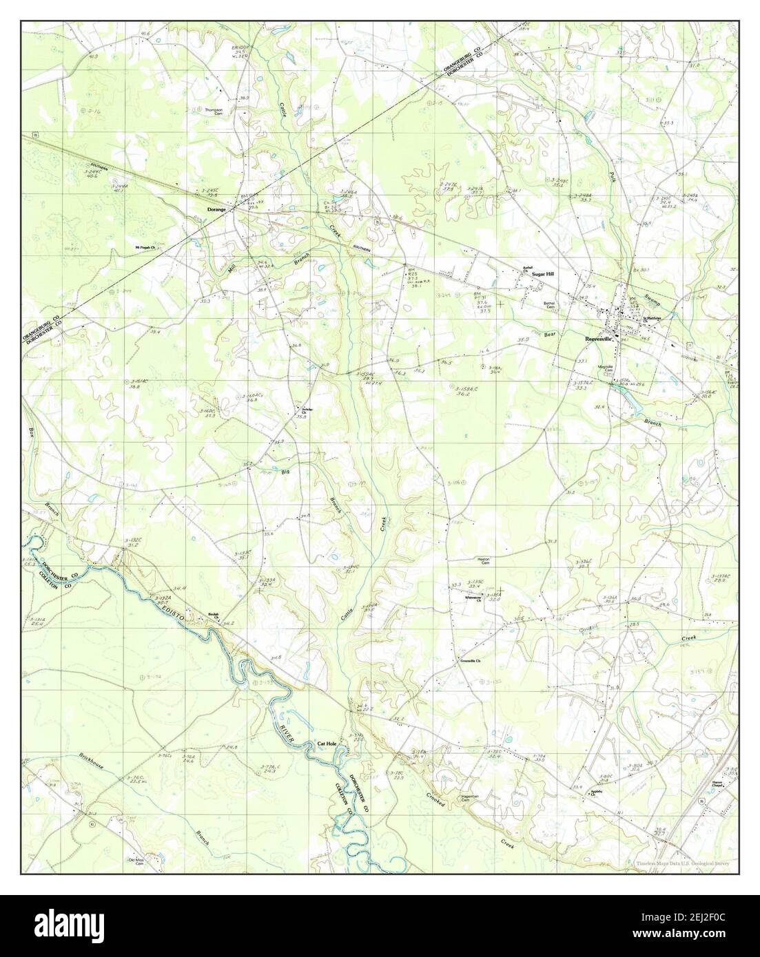 Reevesville, South Carolina, map 1982, 1:24000, United States of ...
