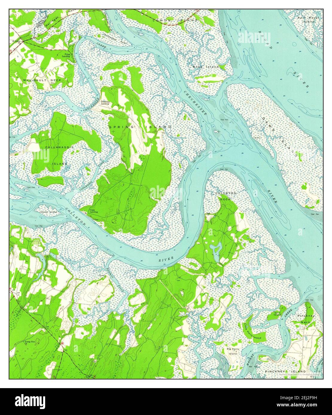 Spring Island, South Carolina, map 1958, 1:24000, United States of ...