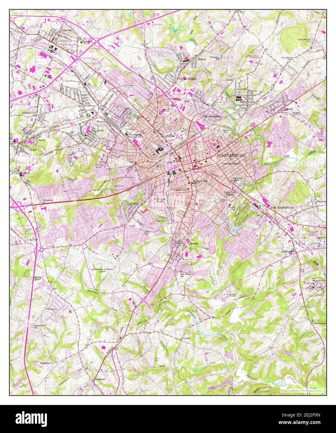 Map of spartanburg hi-res stock photography and images - Alamy