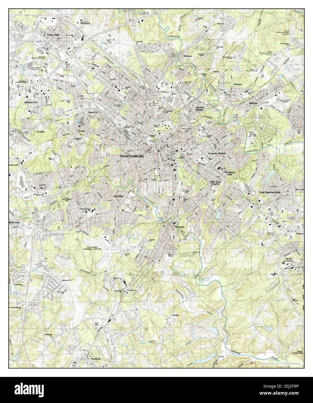 Map of spartanburg hi-res stock photography and images - Alamy