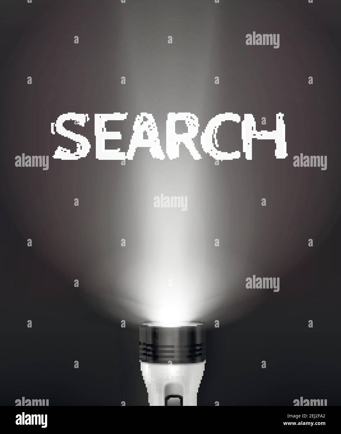 Colored and bright realistic flashlight search concept with light from ...