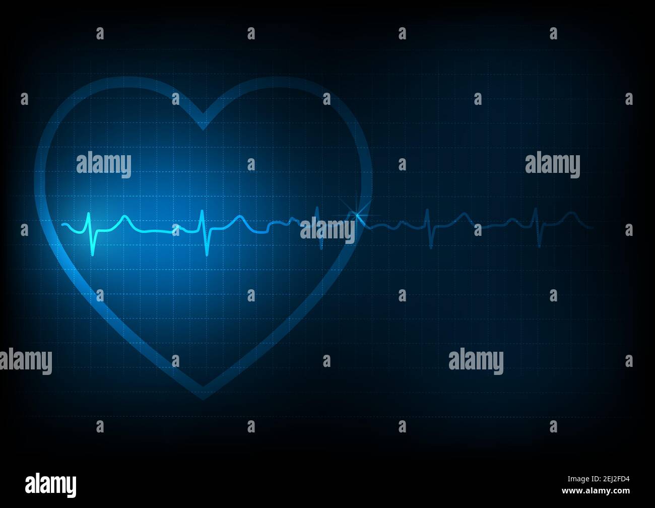 Illustration background of heart and electrocardiography or EKG on ...