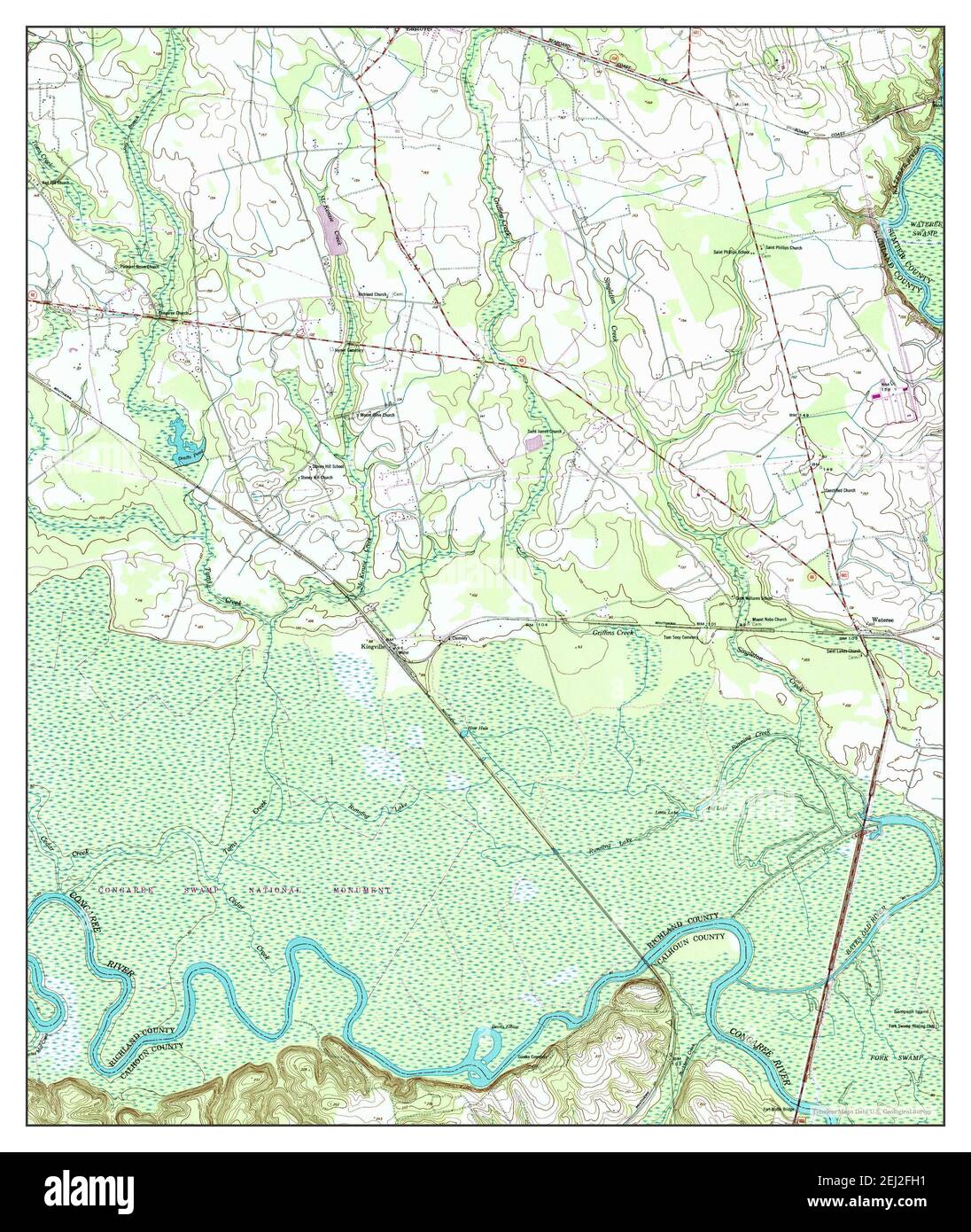 Wateree, South Carolina, map 1953, 1:24000, United States of America by ...