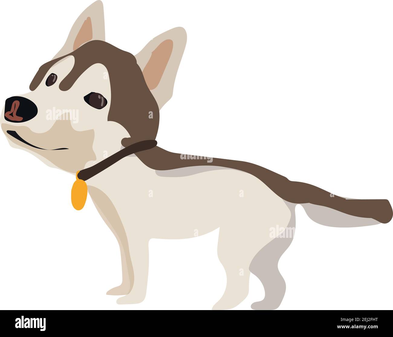 Siberian husky puppy side view Stock Vector Images - Alamy