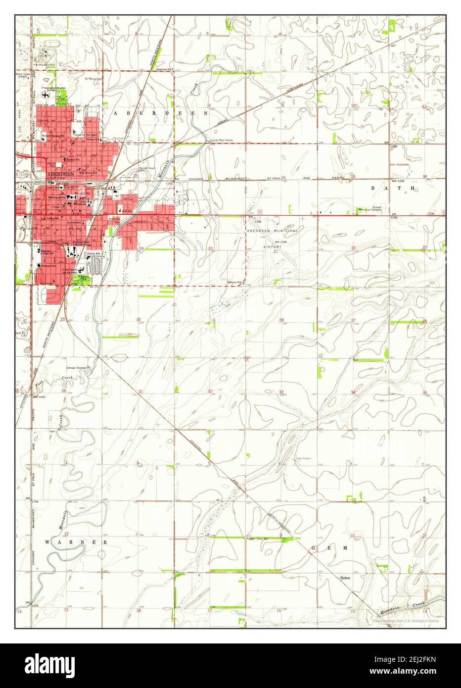 Aberdeen East, South Dakota, map 1960, 1:24000, United States of ...