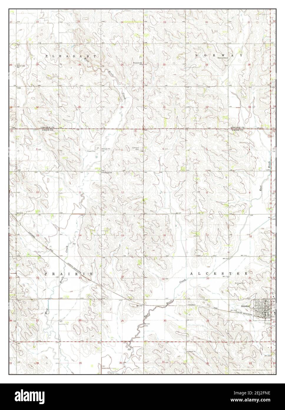 Alcester, South Dakota, map 1968, 1:24000, United States of America by ...