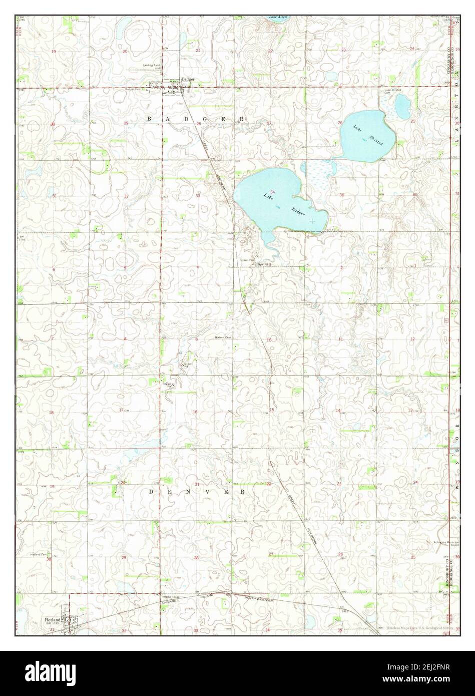 Badger, South Dakota, map 1968, 1:24000, United States of America by ...
