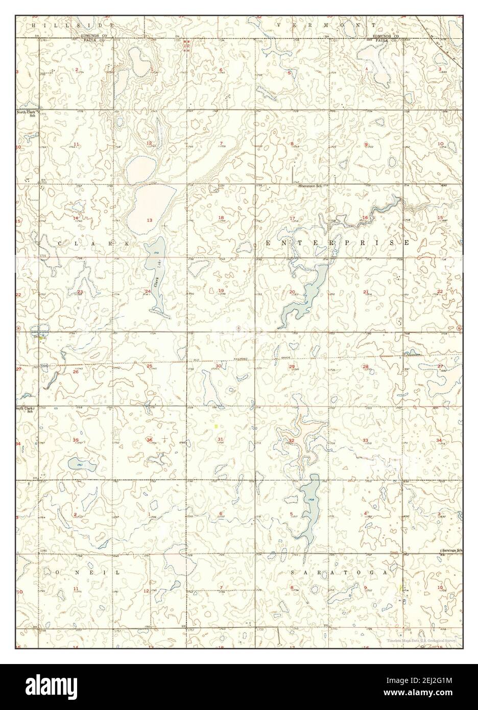 Clark Lake, South Dakota, map 1951, 1:24000, United States of America ...