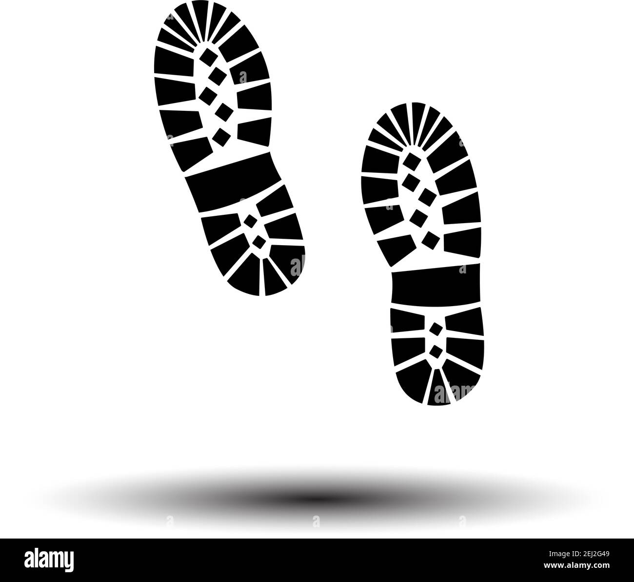 Boot Print Icon. Black on White Background With Shadow. Vector ...