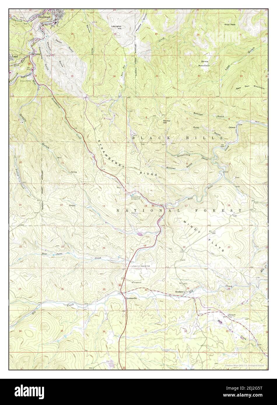 Deadwood south dakota map hi-res stock photography and images - Alamy