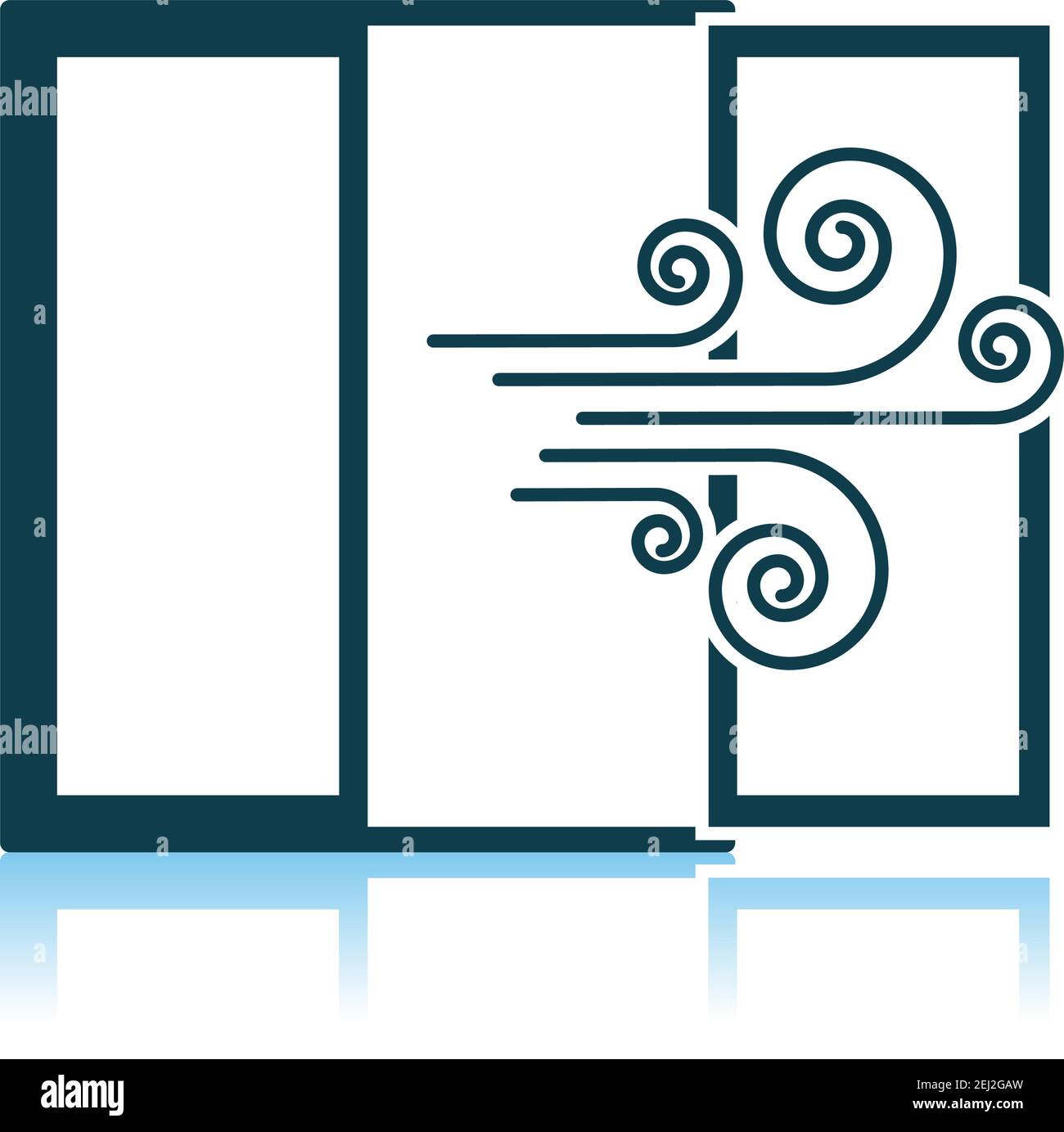 Room Ventilation Icon. Shadow Reflection Design. Vector Illustration ...