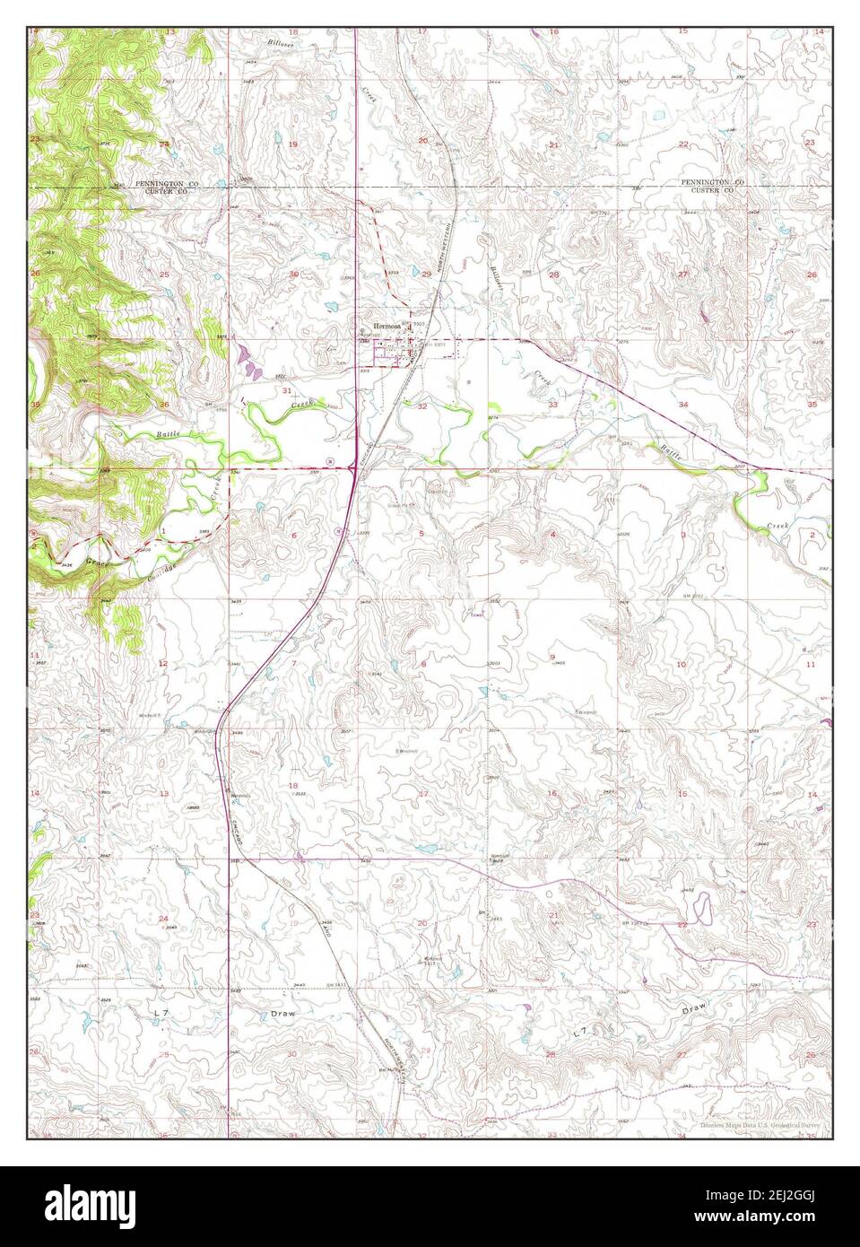 Map of hermosa south dakota hi-res stock photography and images - Alamy