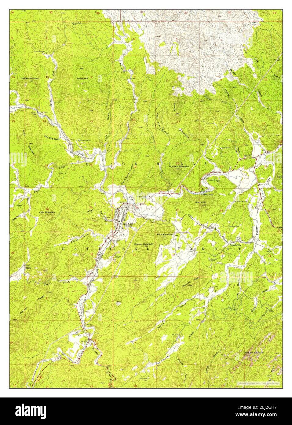 Map of hill city south dakota hi-res stock photography and images - Alamy