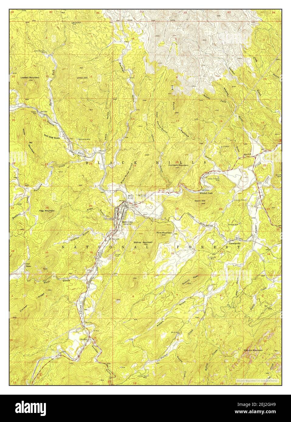 Map of hill city south dakota hi-res stock photography and images - Alamy
