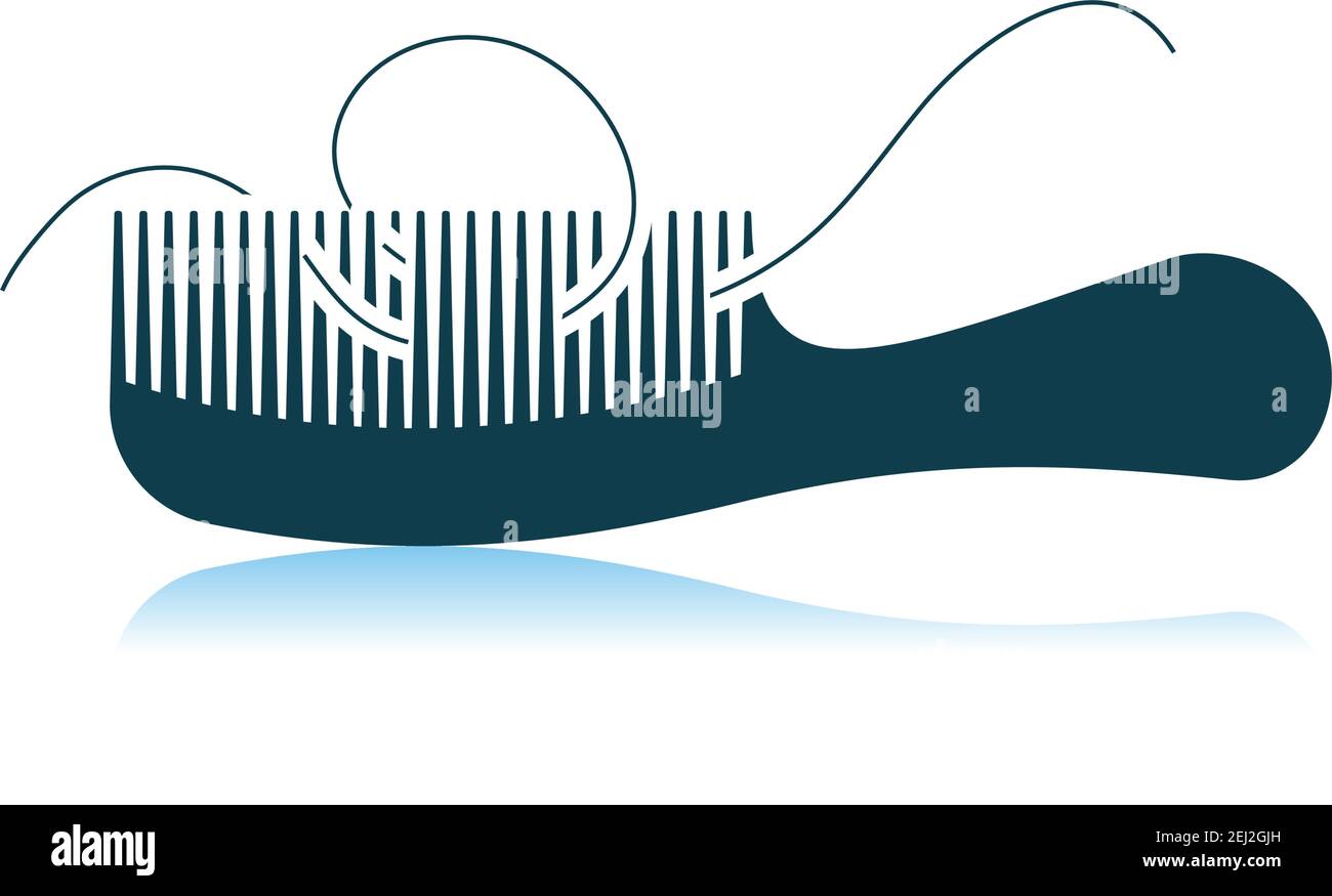 Hair In Comb Icon. Shadow Reflection Design. Vector Illustration Stock ...