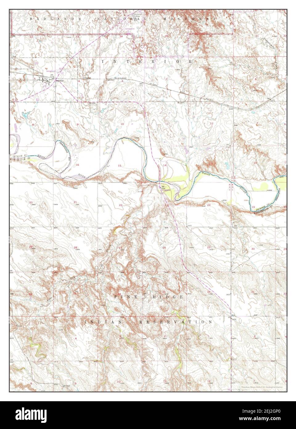 Map of interior south dakota Cut Out Stock Images & Pictures - Alamy