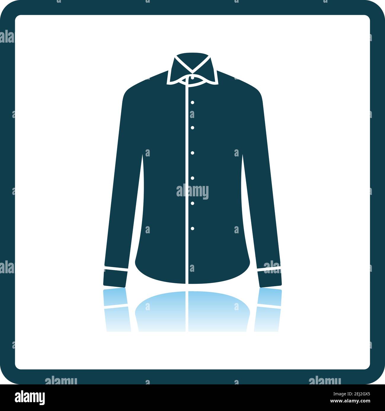 Business Shirt Icon. Square Shadow Reflection Design. Vector ...