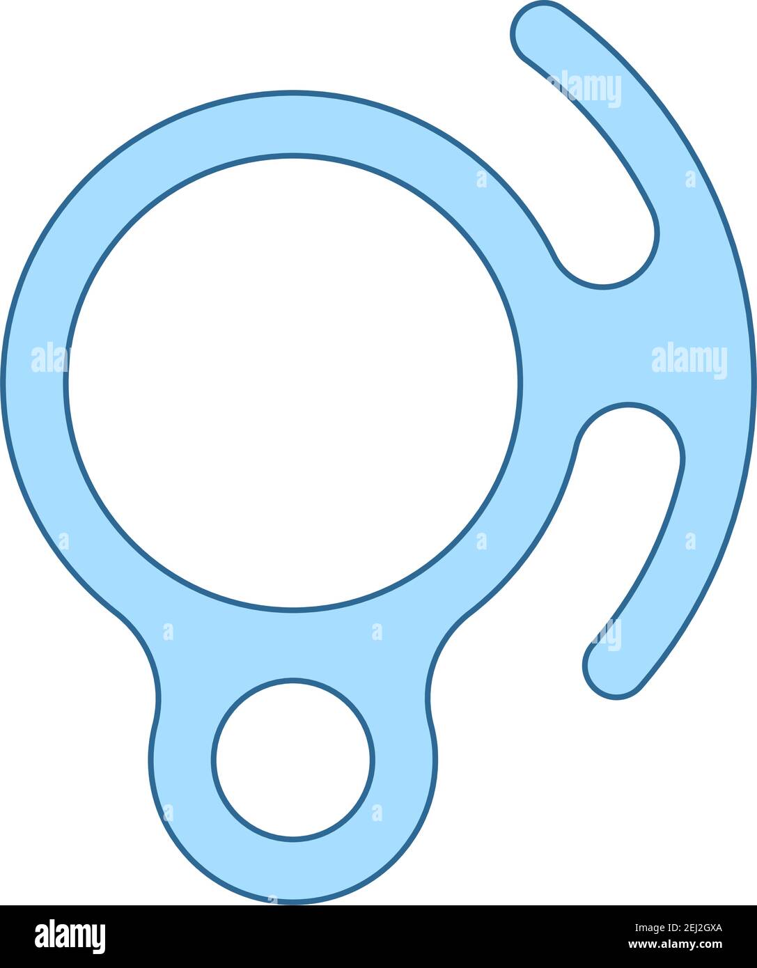 Alpinist Descender Icon. Thin Line With Blue Fill Design. Vector ...