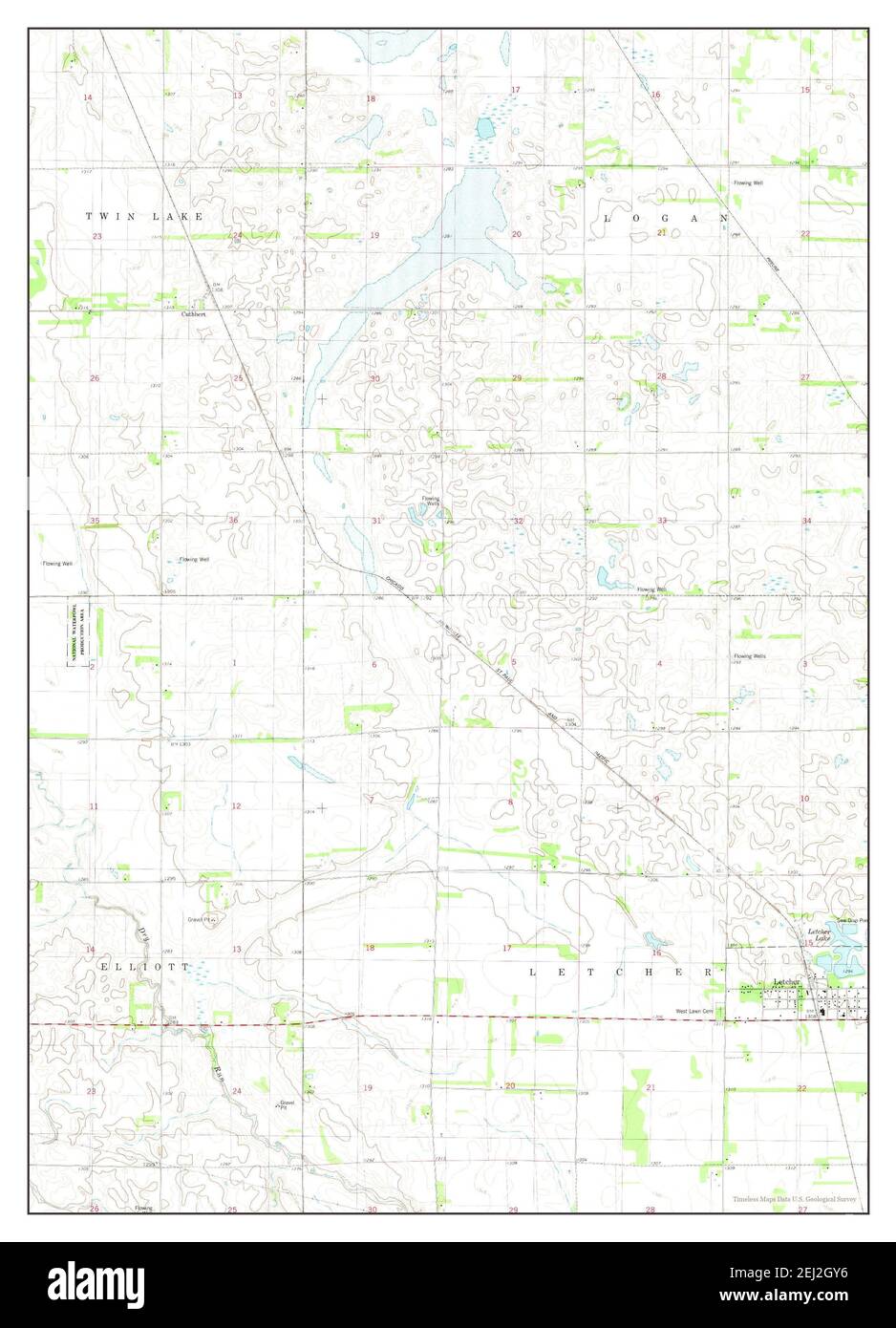 Letcher, South Dakota, map 1979, 1:24000, United States of America by ...