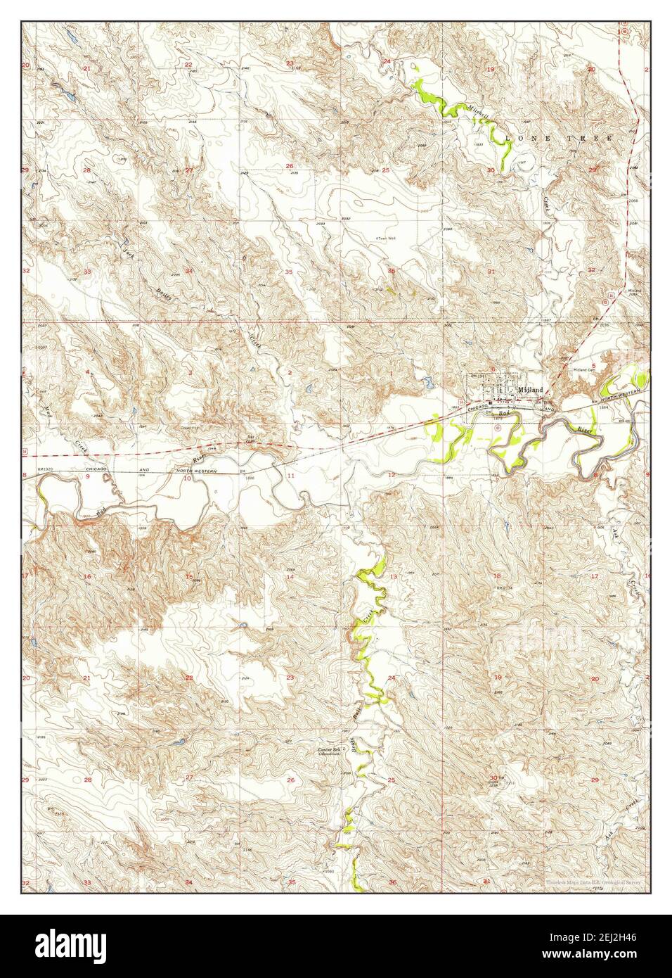 Midland, South Dakota, map 1954, 1:24000, United States of America by ...