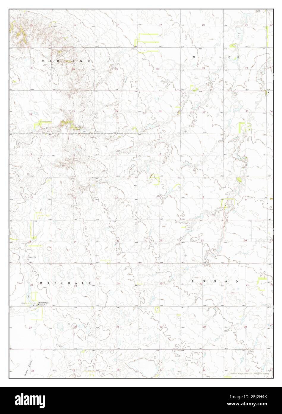 Miller Dale Colony, South Dakota, map 1973, 1:24000, United States of ...