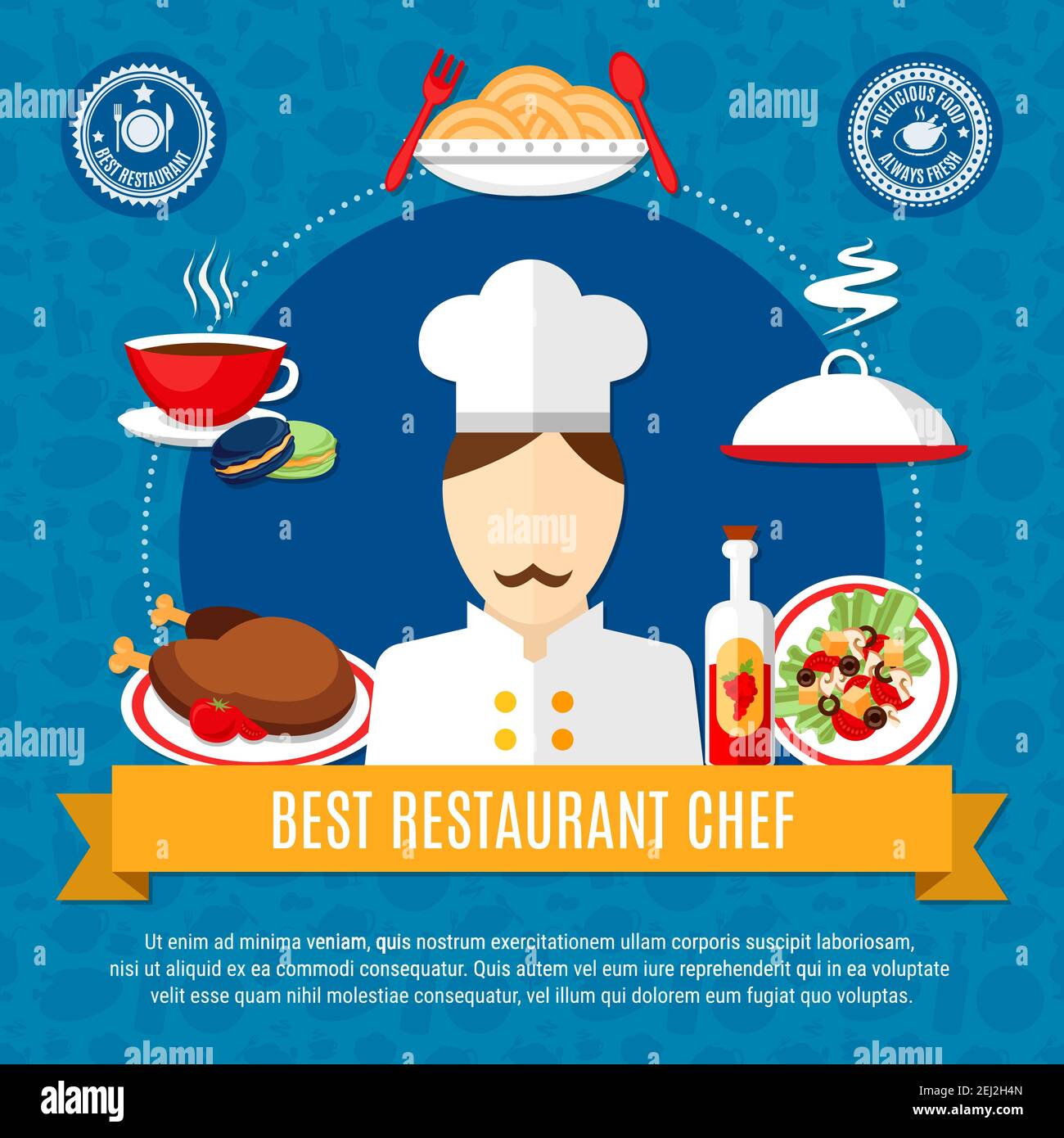 Best male restaurant chef concept and his delicious dishes and desserts ...