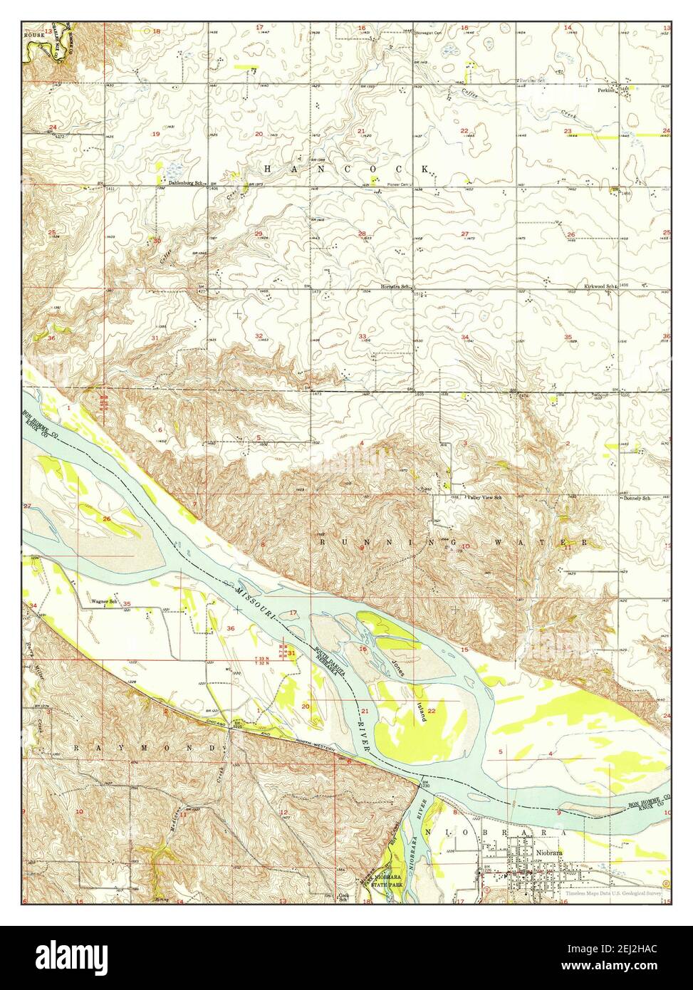 Niobrara, South Dakota, map 1950, 1:24000, United States of America by ...